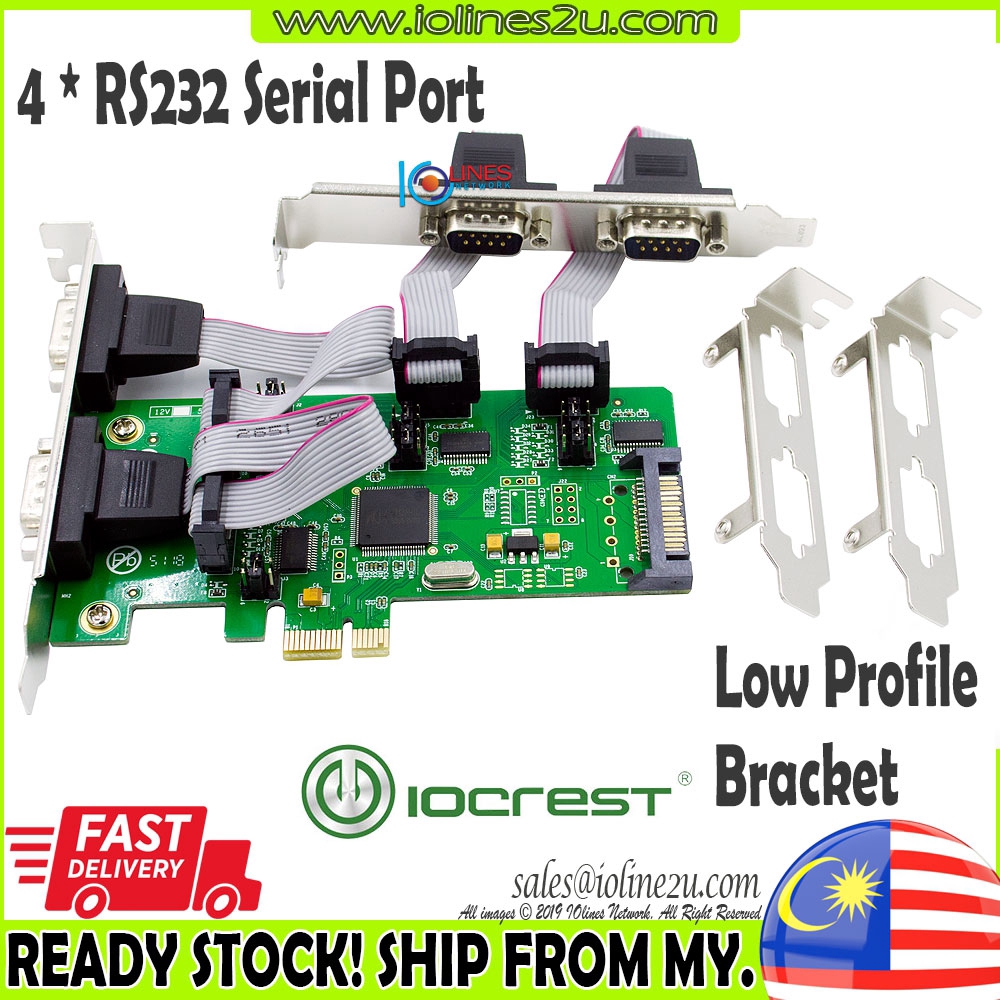 IOCrest/Syba USA 4 port Quad RS232 Serial DB9 PCIe card High Low ...