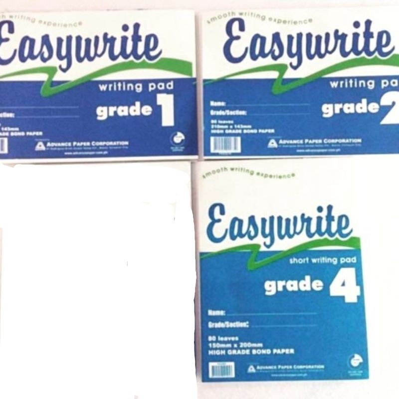 Easywrite Pad Paper Grade 1 2 3 4 by ream (10 pads) | Shopee Philippines