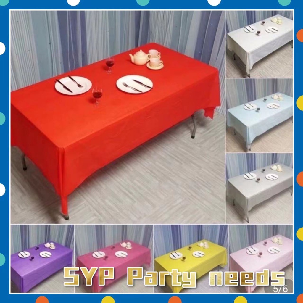Plain Waterproof Plastic Rectangular Table Cover Disposable Party Needs Party Decoration ...