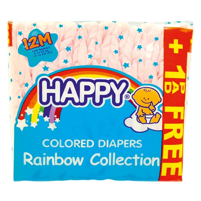 Happy Diaper Colored Pink M 12+1-p | Shopee Philippines