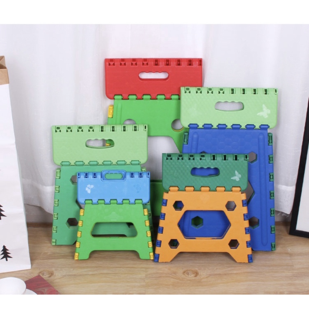 Thicken portable folding plastic stool/step stool | Shopee Philippines