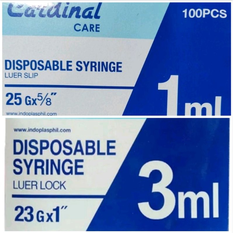 DISPOSABLE SYRINGE - 1ML & 3ML (100 PCS) | Shopee Philippines
