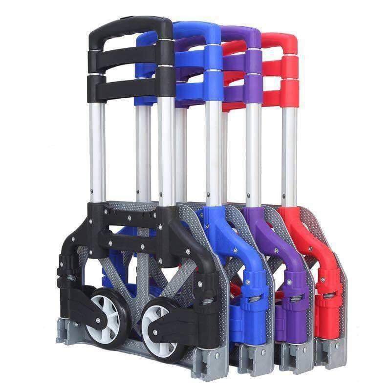 Folding Trolley Luggage Dolly Cart Height Adjustable Aluminum ...