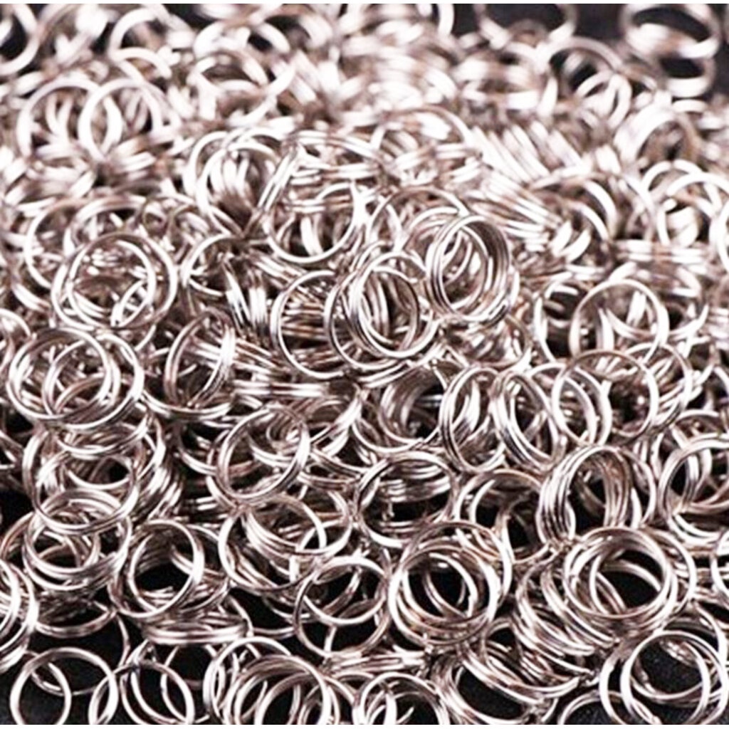 Spare Parts For Key Ring Silver 2 Layers Outer Size 8 Mm. (Contains 100 ...
