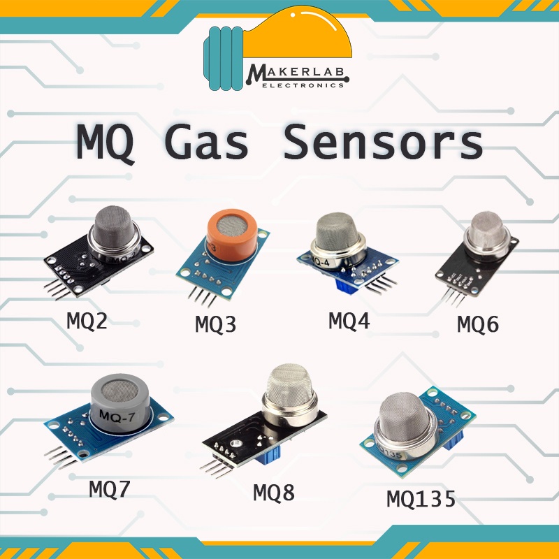 MQ2 MQ3 MQ4 MQ5 MQ6 MQ7 MQ8 MQ9 MQ135 Smoke Alcohol Methane LPG Carbon ...