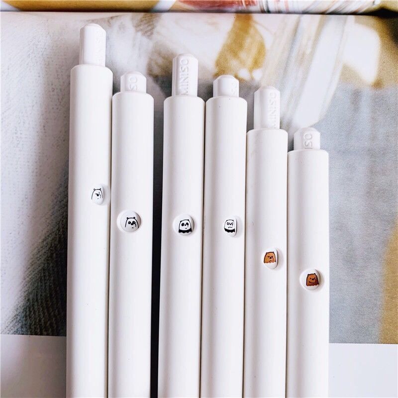 One Pen Has 6 Emoticon Packs MINISO MINISO Gray White Brown Bear Series ...