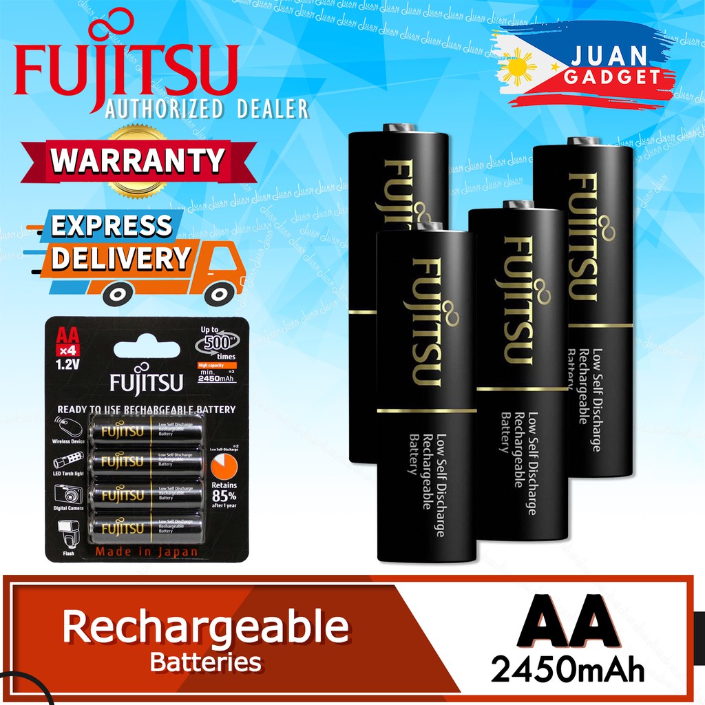 Fujitsu 1.2V 2450mAh NiMH Low Discharge Rechargeable | HR3UTHC Battery ...