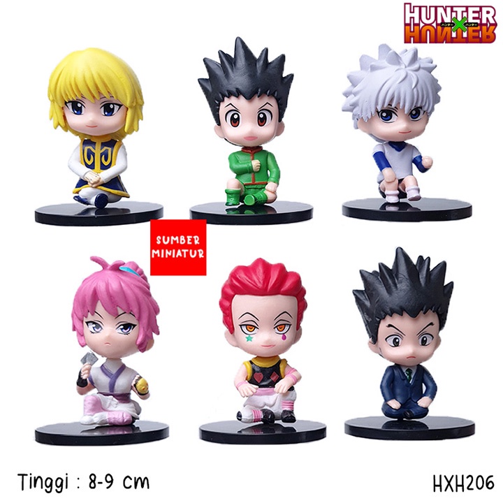 Hunter Figure Set x Hunter Chibi Gon Kilua Kurapika Pose Sitting 6 pcs ...