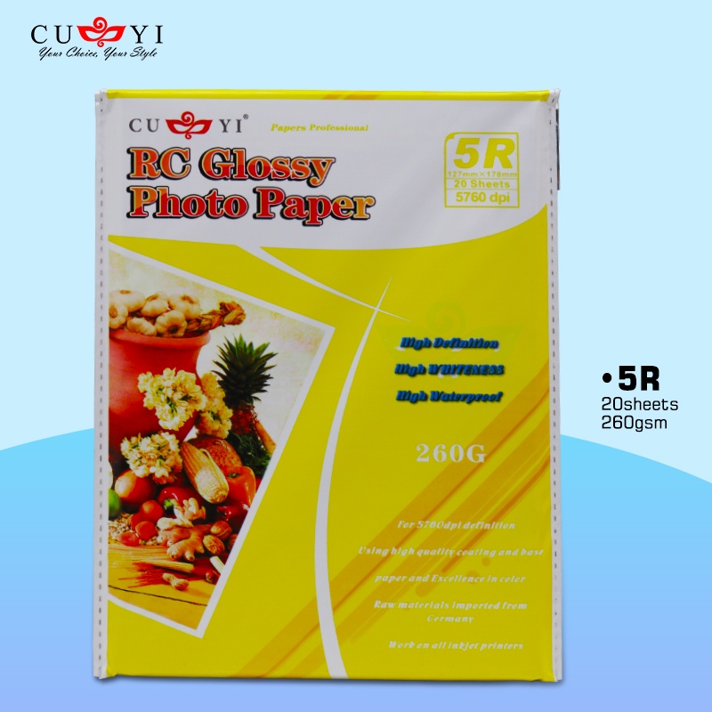 CUYI RC Glossy Photo Paper 260gsm 3R 4R 5R A4 Size | Shopee Philippines