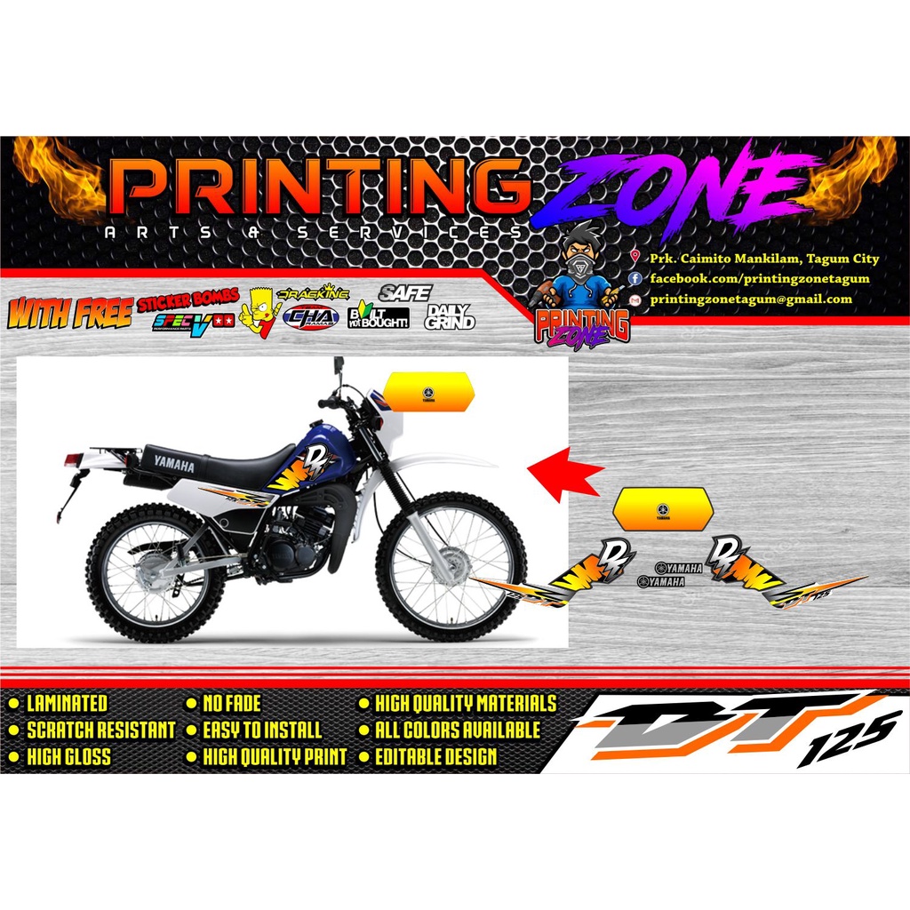 YAMAHA DT 125 & 175 Stock Sticker Decals with High Quality Printing and ...
