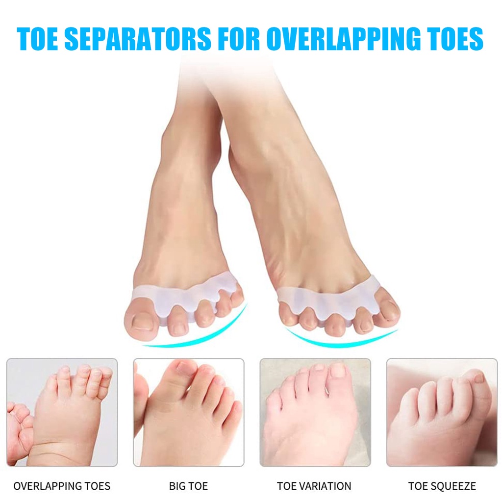 1 Pair of Silicone Toe Valgus Corrector Separator Pain Relief Bunion ...