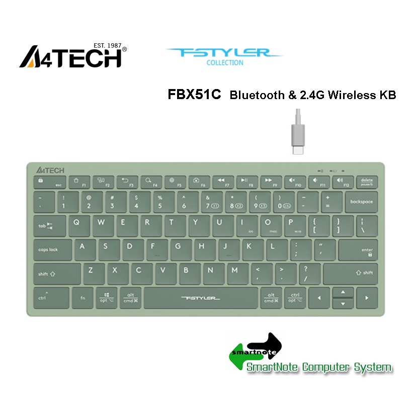 A4TECH FBX51C Bluetooth & 2.4G Wireless Color Keyboard Green/Pink/Black/White | Shopee Philippines