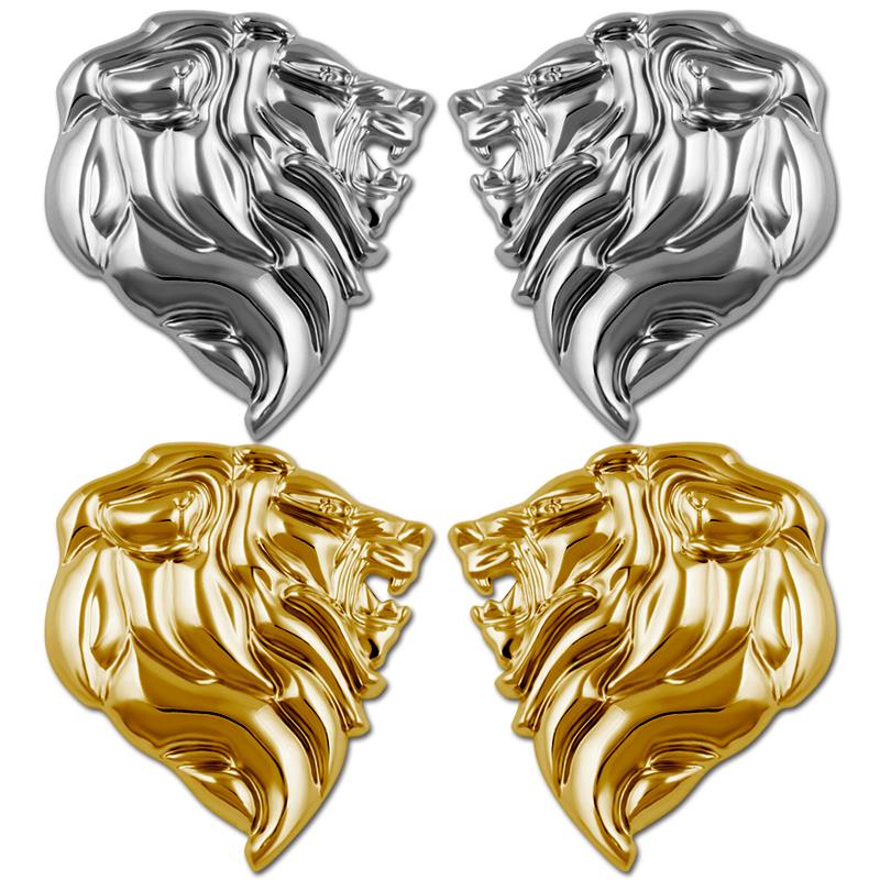 Chrome Gold 3D Metal Car Stickers Singapore Merlion Head Logo Badge ...