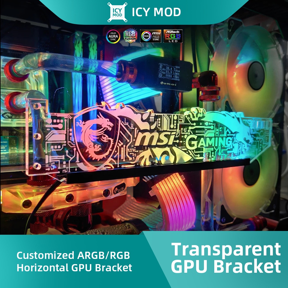 RGB GPU Holder Customize ARGB Horizontal Graphic Cards Bracket Video ...