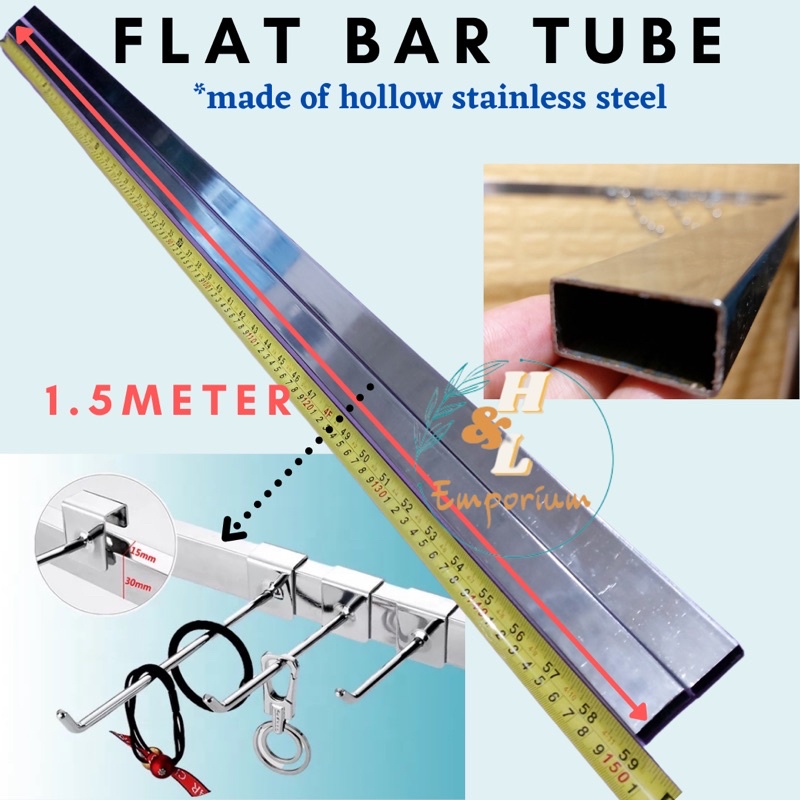 2pcs Flat Bar Tube Pipe for Store Display 100cm/150cm | Shopee Philippines