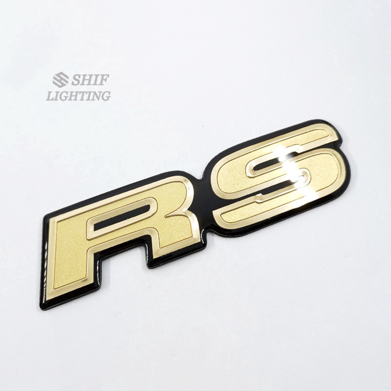1 x Gold RS Letter Car Auto Rear Side Decorative Emblem Badge Sticker ...