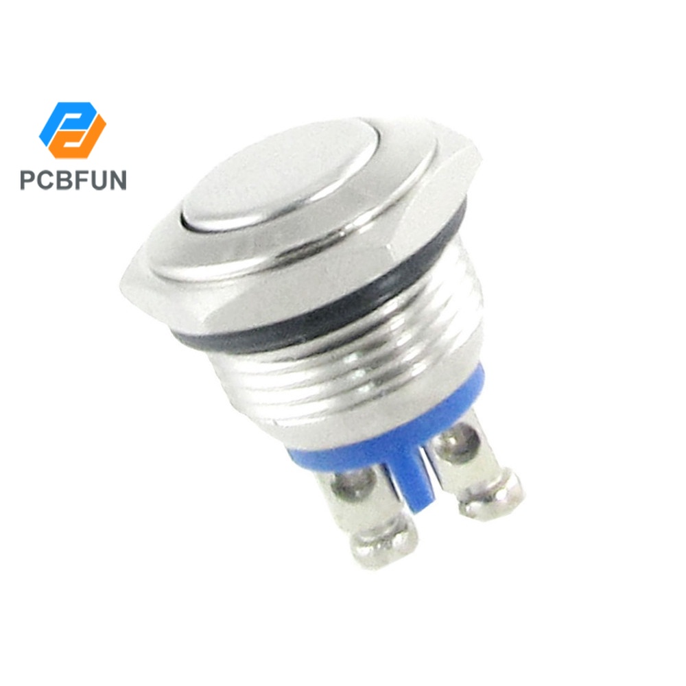 Pcbfun 16Mm Start Horn Button Momentary Stainless Steel Metal Push ...