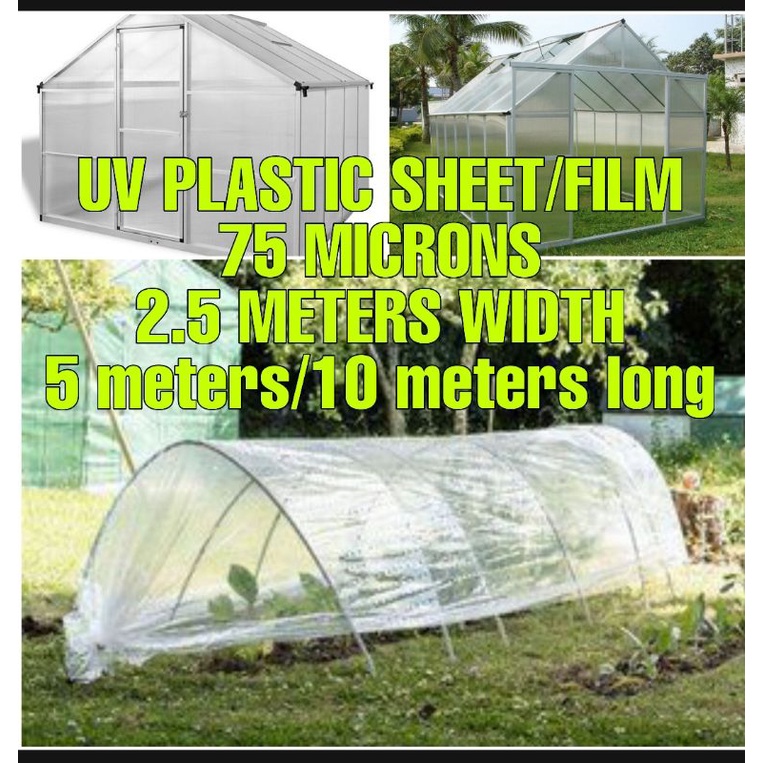 5m/10m UV Plastic Sheet/Row Cover 75 microns x 2.5m width for ...