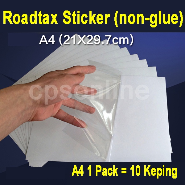A4 Road tax Sticker Puspakom Pelekat Cermin Cukai Jalan Plain ...