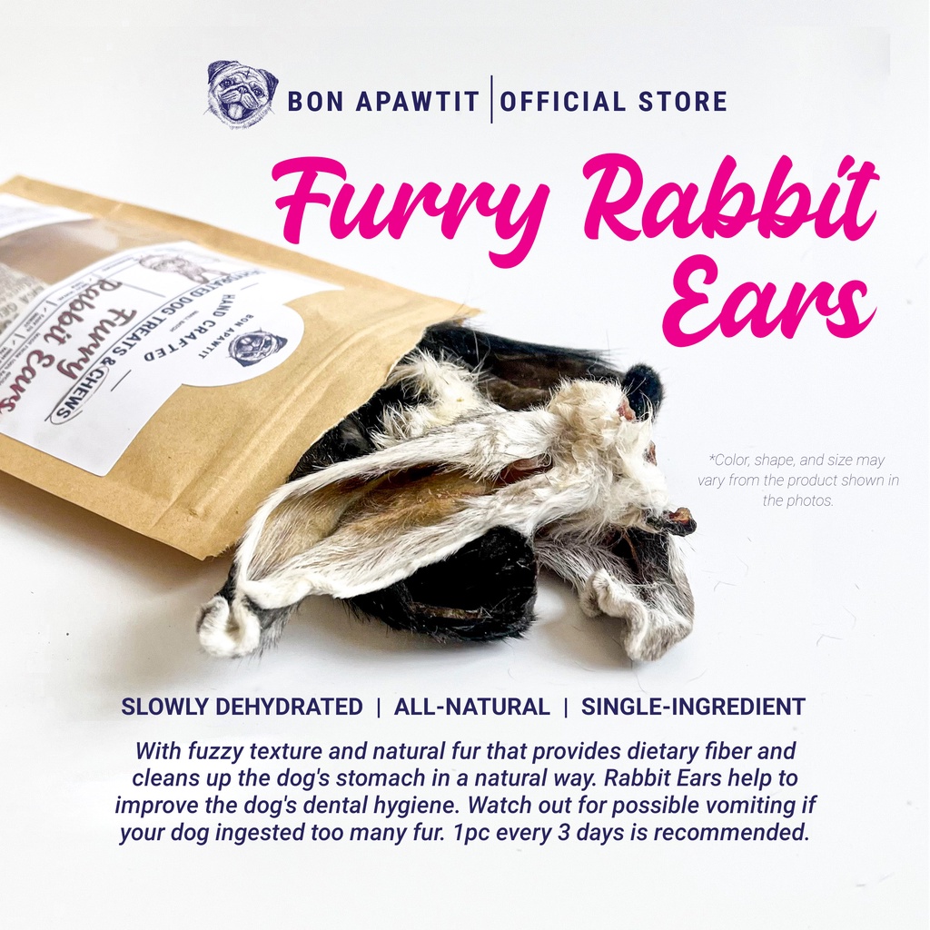Dehydrated Furry Rabbit Ears for Dogs (4pcs/pack) | Shopee Philippines