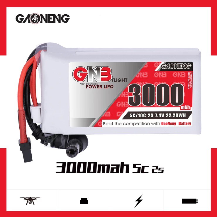 GAONENG LiPo Goggle Battery (GNB) 3000mah - Fatshark, Aomway, Skyzone ...