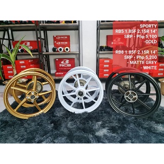 RCB Mags - RB8 Mio Sporty 1.85f 2.15r x 14" - White/Matte Grey/Gold ...