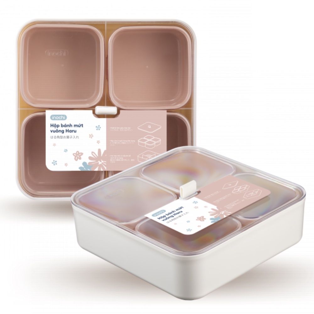 CNY Jam box for Haru inochi confectionery, premium 4-compartment square ...