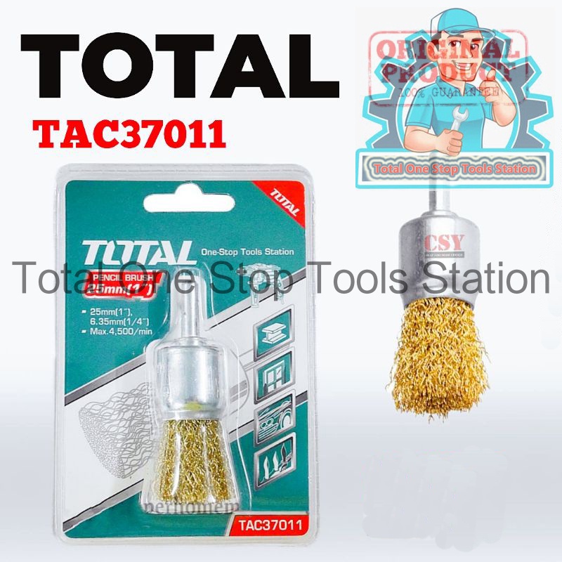 TOTAL Wire end brushes with shank (PENCIL BRUSH) Premium Industrial ...