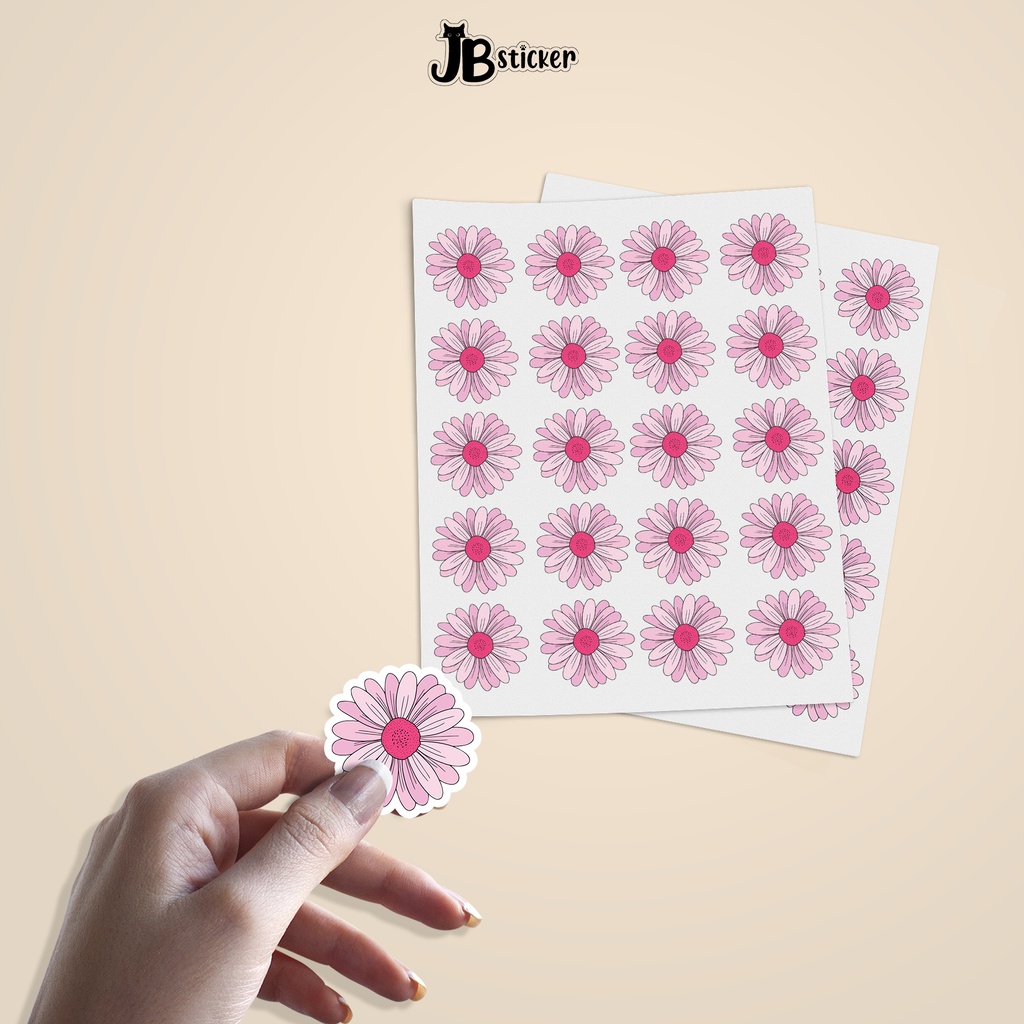 Pink Daisy Sticker Deco 2sheets, Cute sticker sheet, Journal, Planner ...