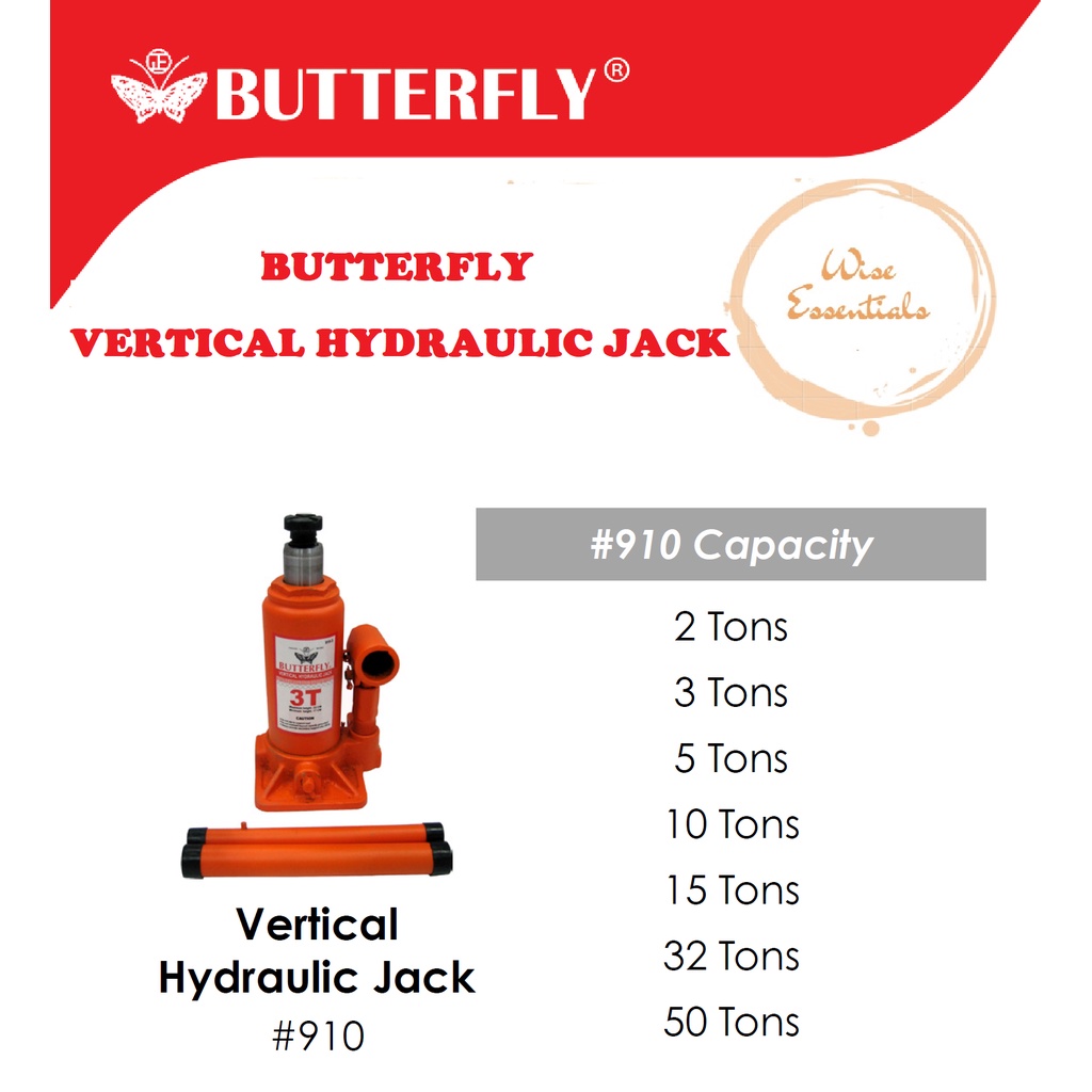 BUTTERFLY Vertical Hydraulic Jack 2Tons to 10Tons | Shopee Philippines