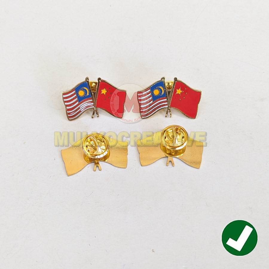 China Malaysia Cross Flag Pin Malaysia And Prc Flag Pin | Shopee ...