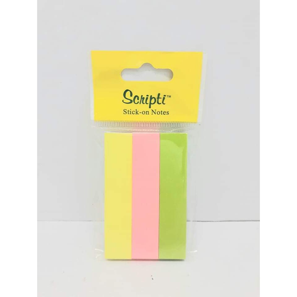 SCRIPTI SELF-STICK ON NOTES (3 Pads) 16x75mm | Shopee Philippines