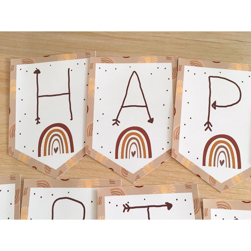 BOHO MUTED RAINBOW Personalized Birthday Banner! Free to add name of ...