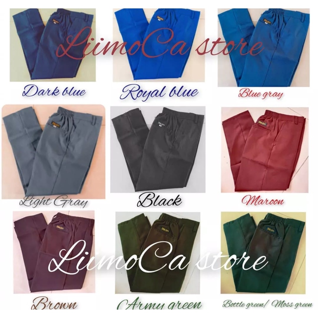 SCHOOL UNIFORM SLACKS PANTS GARTERIZE FOR KIDS (02-16YRS) | Shopee ...