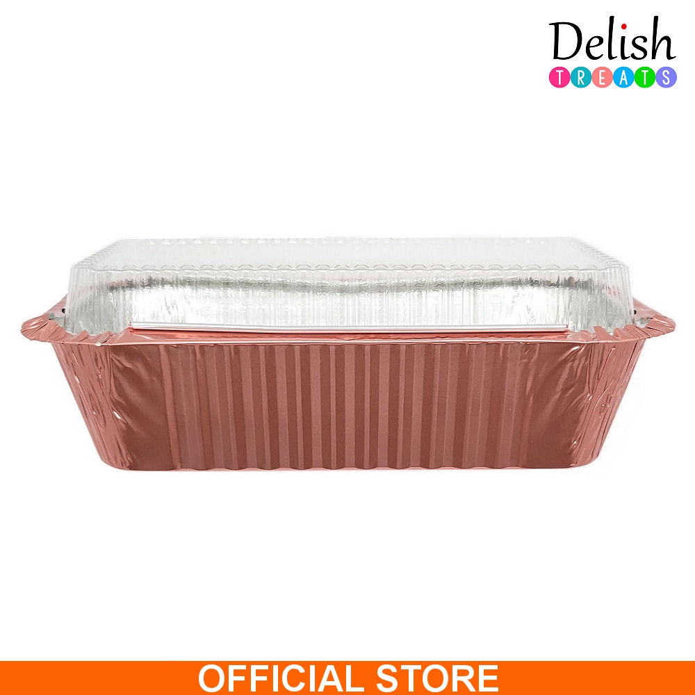 Delish Treats Aluminum Foil Pan / Loaf Tray with Lid (Pack of 10pcs ...