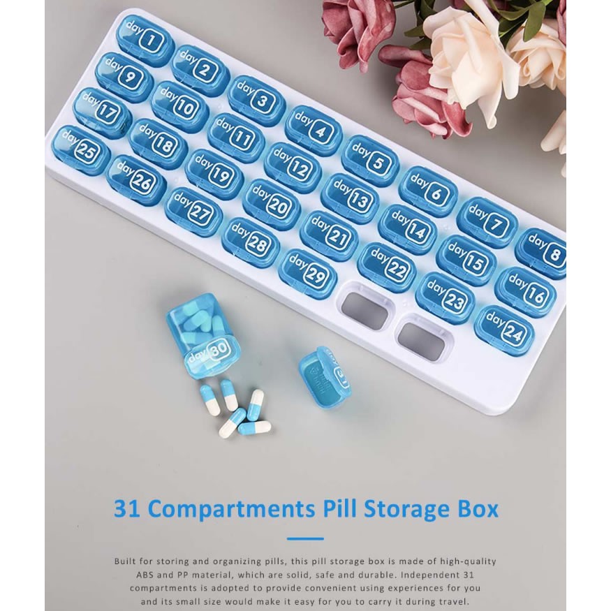 Keyboard Model Monthly Pill Dispenser with 31 Compartments, Medicine ...