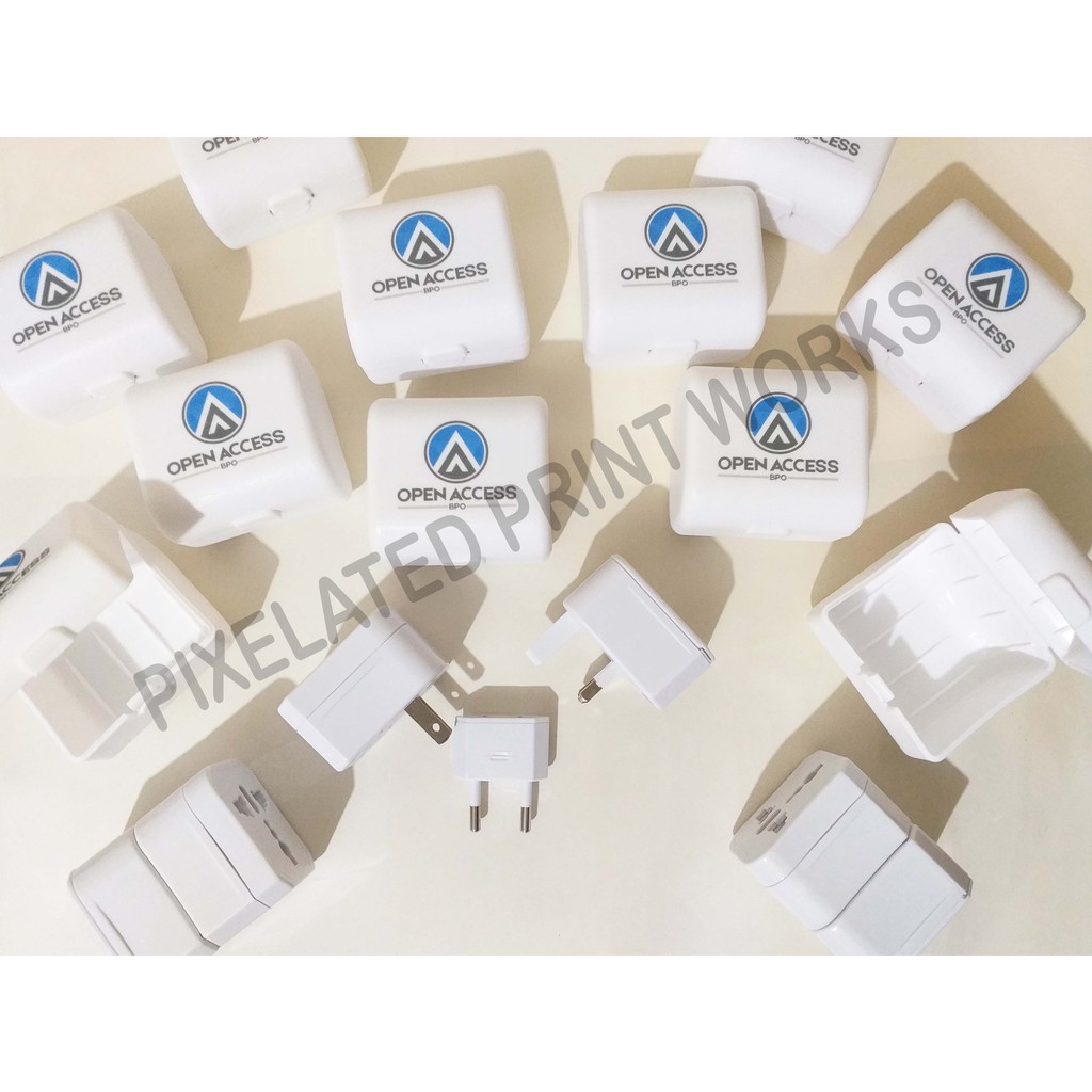 PERSONALIZED Universal Travel Adapter with Print (30 pieces) | Shopee ...
