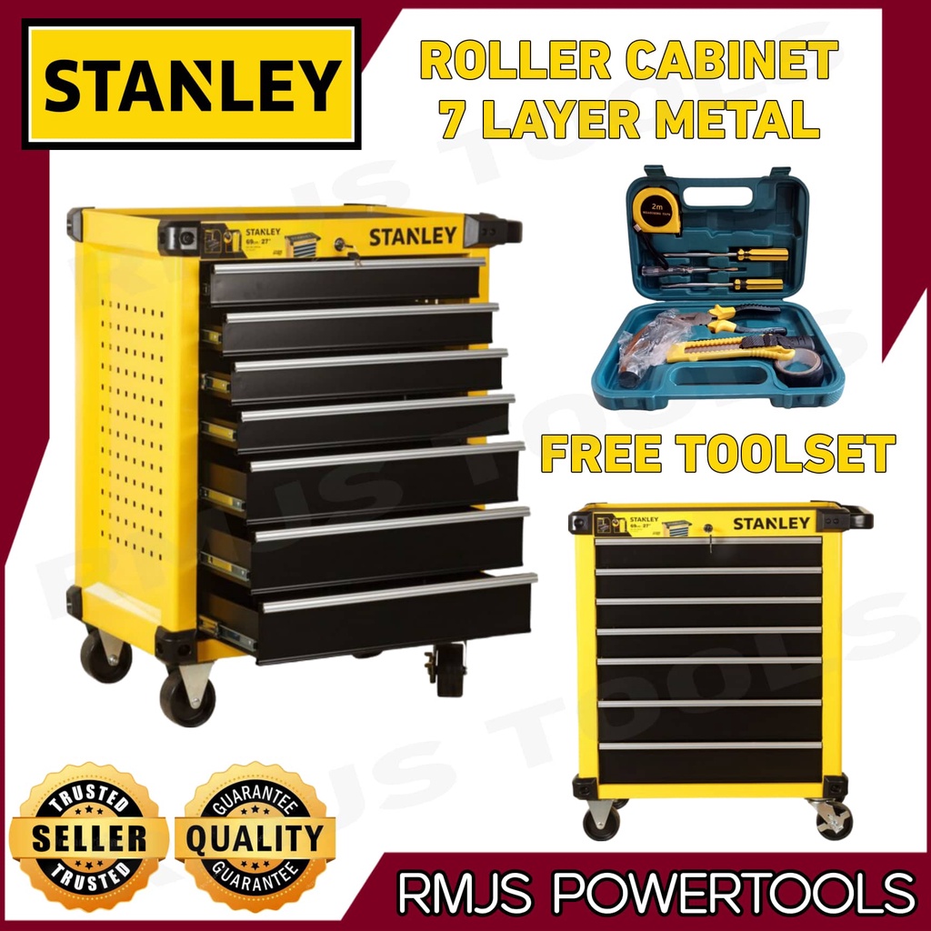 STANLEY Roller Cabinet 7 layer Metal w/ FREE TOOL SET | Shopee Philippines