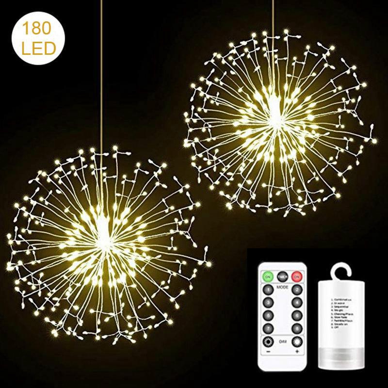 Remote Control Waterproof LED Firework Copper Wire Strip String Lights ...