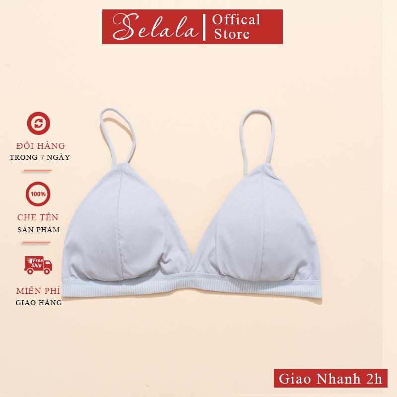 Selala Ribbed Bra with Thin Straps and Deep Chest Cutout BR07 | Shopee ...