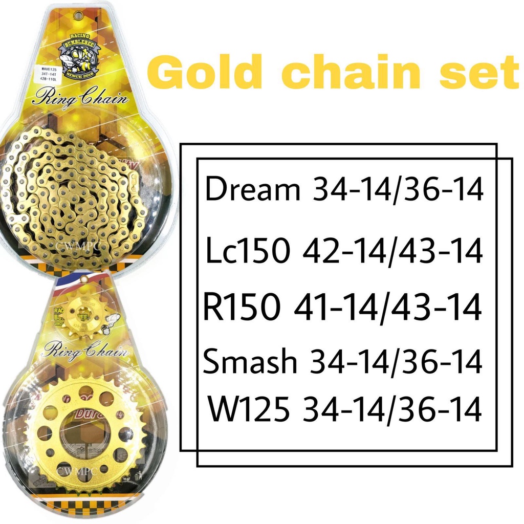 sprocket chain Set raider 150 gold RACING BUMBLEBEE 2in1 heavy duty ...