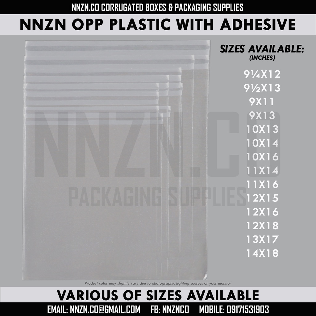 NNZN OPP Self Adhesive Plastic for Packaging Large Sizes 14 Sizes 50 ...