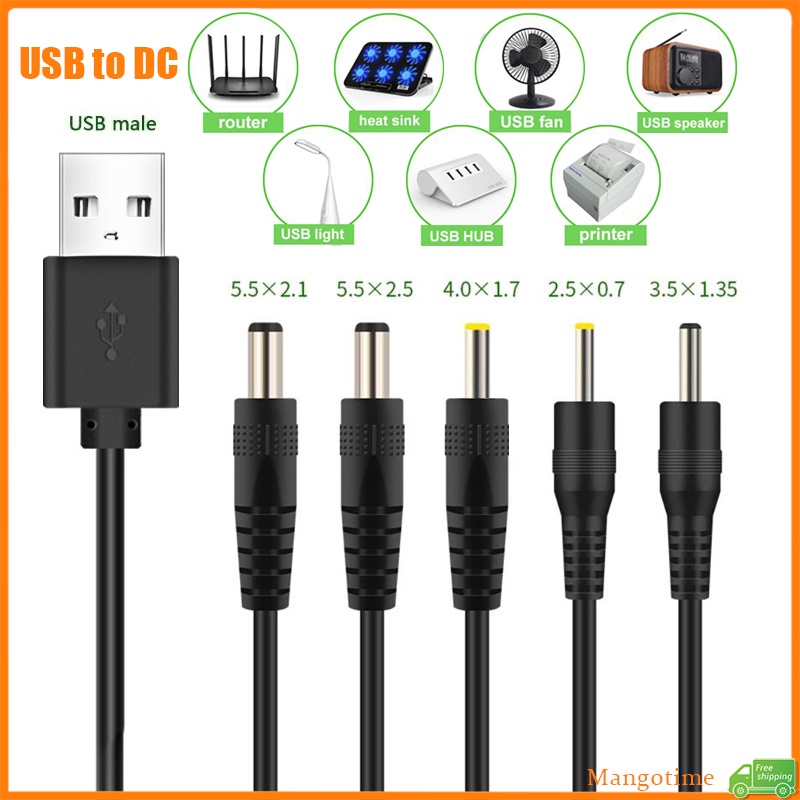 【1-3 Days Delivery】USB to DC Power Cord DC Port Charging Cable Power ...