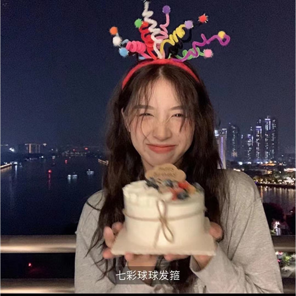 Summer new birthday funny headband photo spring ball headband | Shopee ...