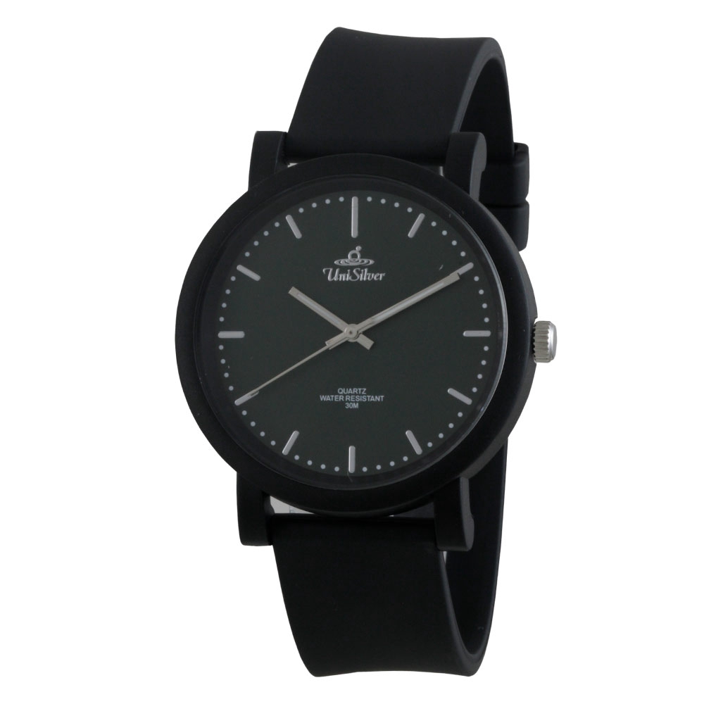 UniSilver TIME DUSK RIVEN Men's Analog Black / Dark Green Rubber Watch ...