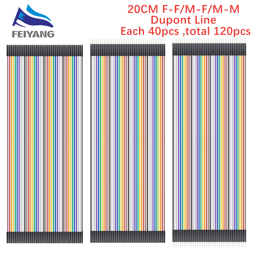 Male to Male (MM) 40pcs Dupont Jumper Wire DIY Experiment Breadboard ...