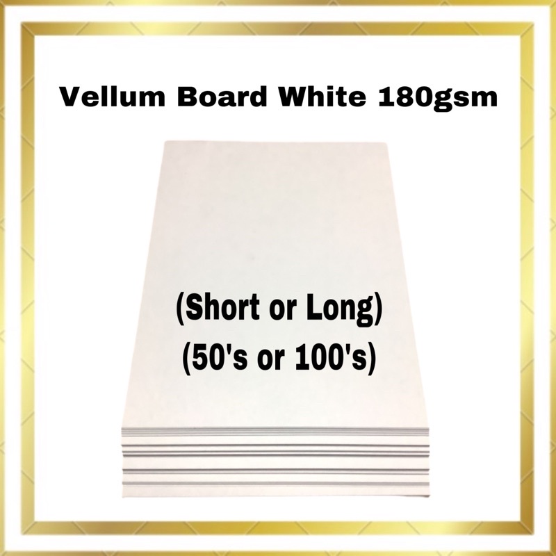 Vellum Board 180gsm White 50’s or 100’s | Shopee Philippines
