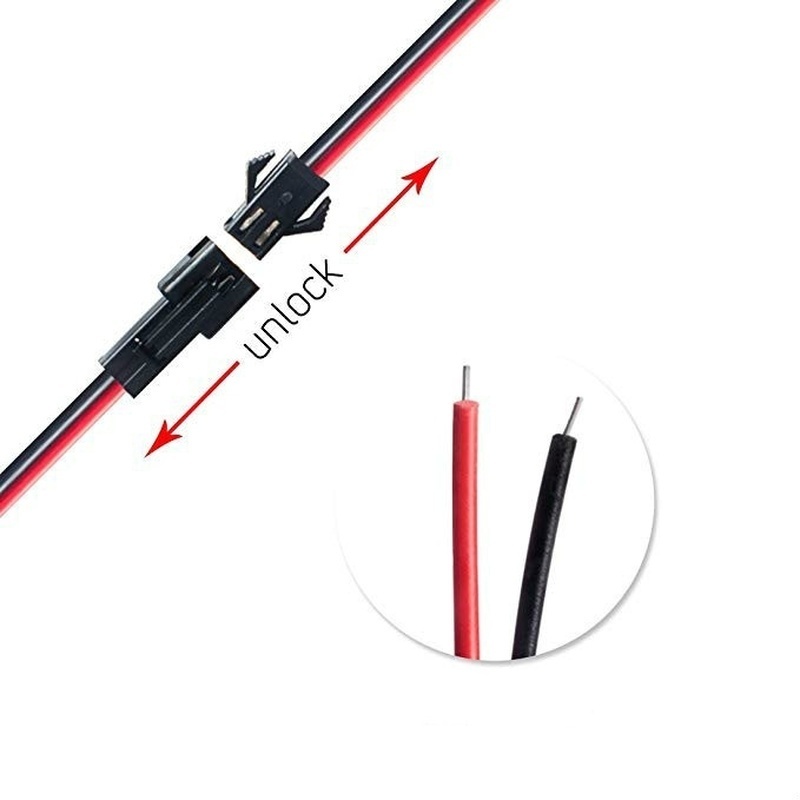 New 10Pairs 30cm JST SM Auto Connector Terminal Wire Plug Male to ...