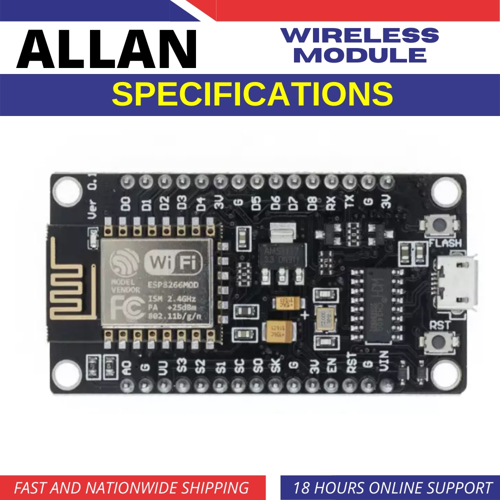 Allan Superstore Wireless Module Nodemcu V3 Ch340 Lua Wi-Fi Iot Development Board Esp8266 ...