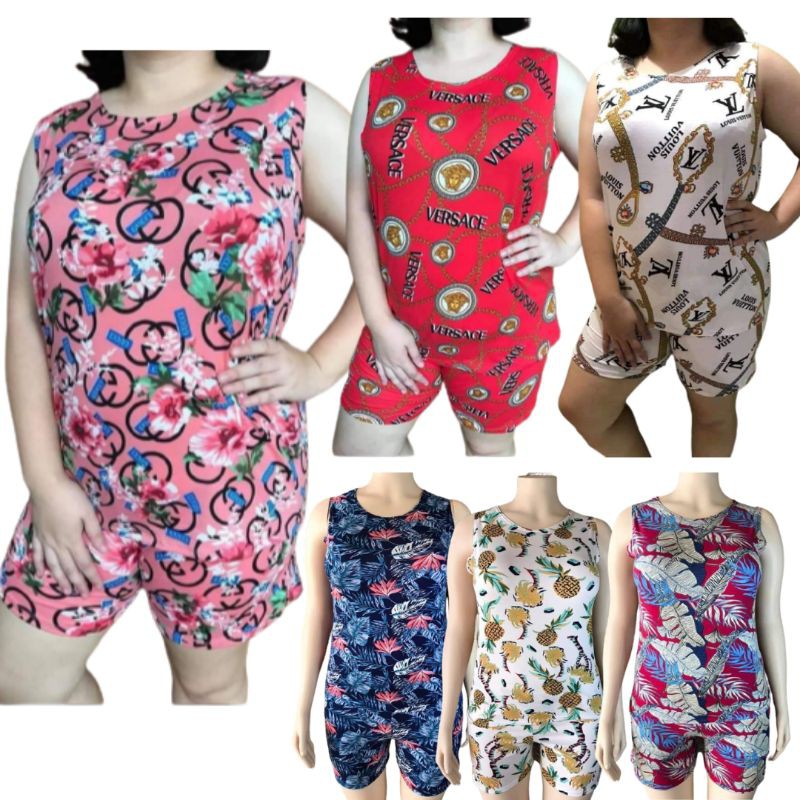 ModaDollCo. 2XL Sleeveless Sando Short w/ One Side Pocket Terno | Plus Size up 2XL | Taytay ...